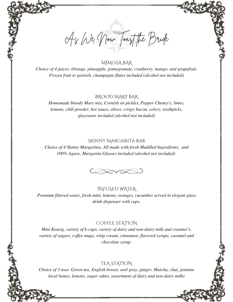 Our Menu - Pacific Coast Palate in Palm Springs